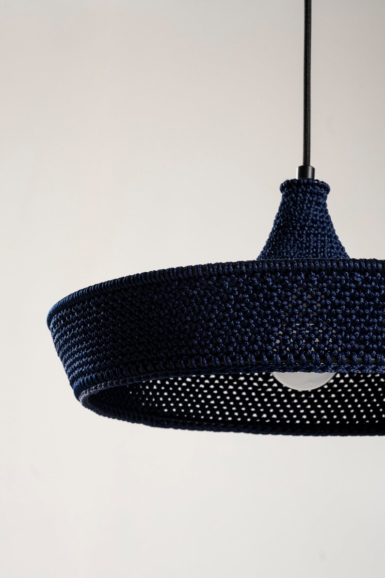 Unique Mesh Pendant Lamp, Hant Knitted Lamp, Handwoven Lighting ...