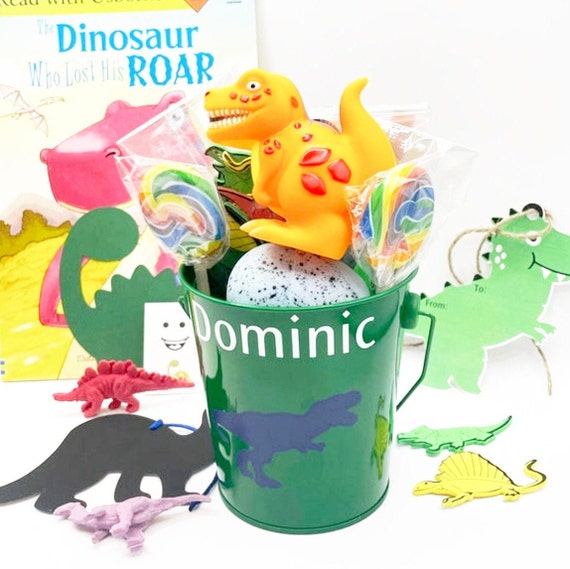 Dinosaur Gift Basket Personalized Dinosaur Pail Boys | Etsy