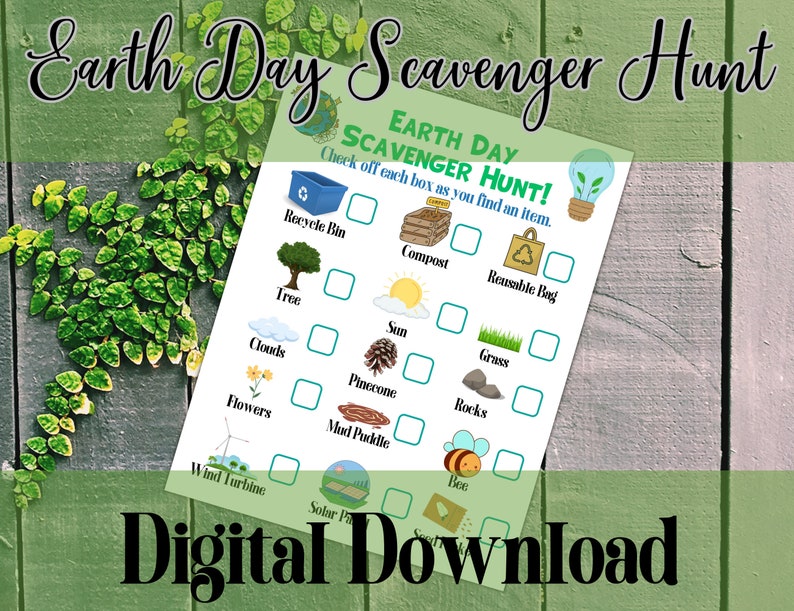Earth Day Scavenger Hunt Printable BONUS: 10 Page Earth Day - Etsy Canada
