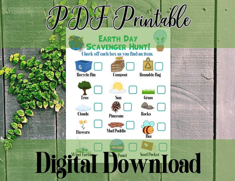 Earth Day Scavenger Hunt Printable BONUS: 10 Page Earth Day - Etsy Canada