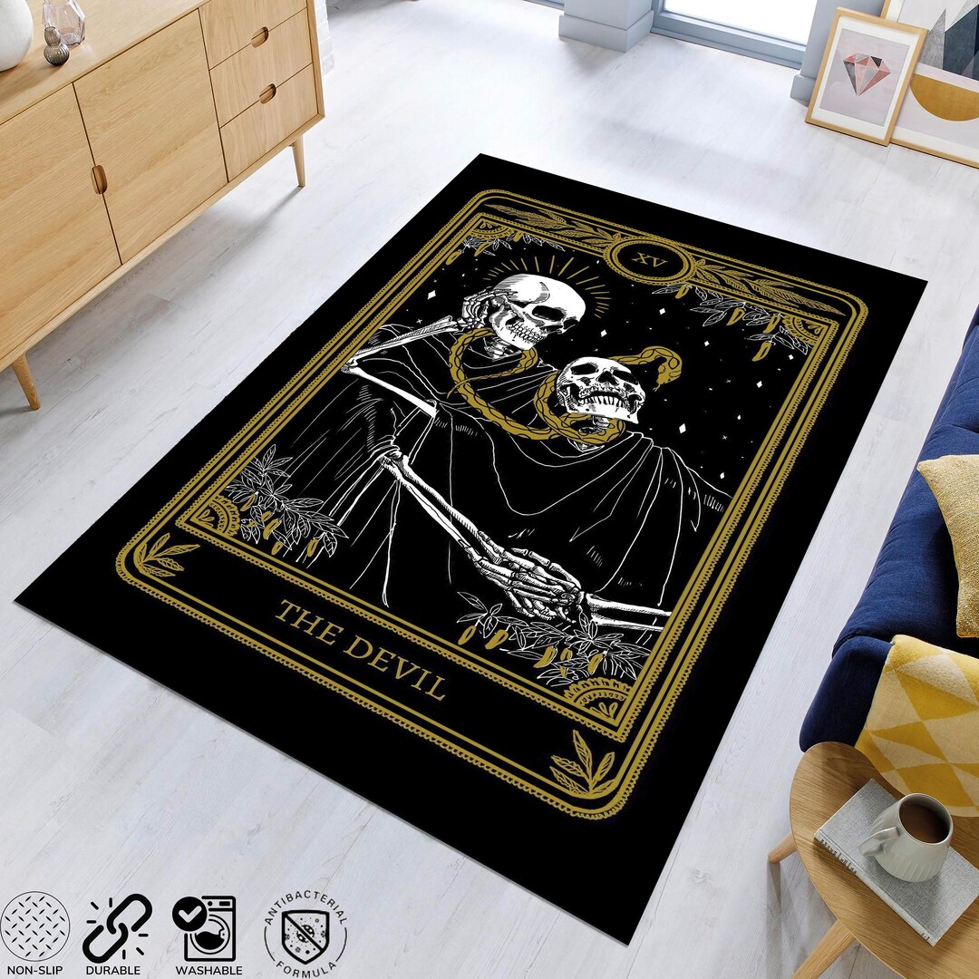 Horror Skull Devil Rug Gothic Area Rug Soul Rug Fantastic - Etsy