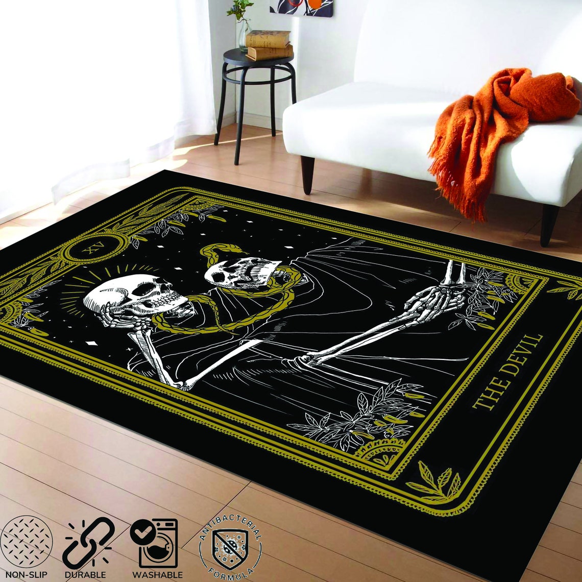 Horror Skull Devil Rug Gothic Area Rug Soul Rug Fantastic - Etsy