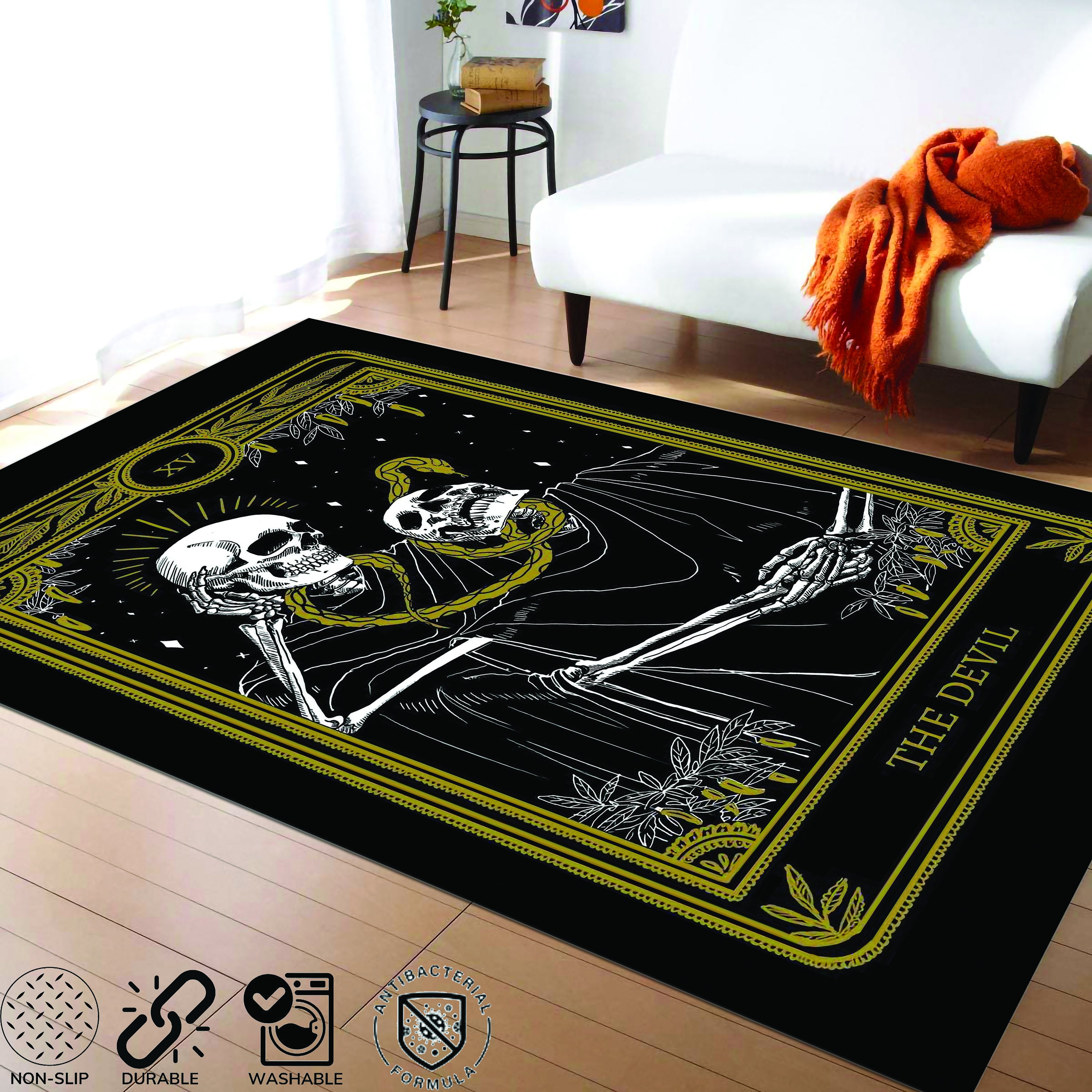 Horror Skull Devil Rug Gothic Area Rug Soul Rug Fantastic - Etsy