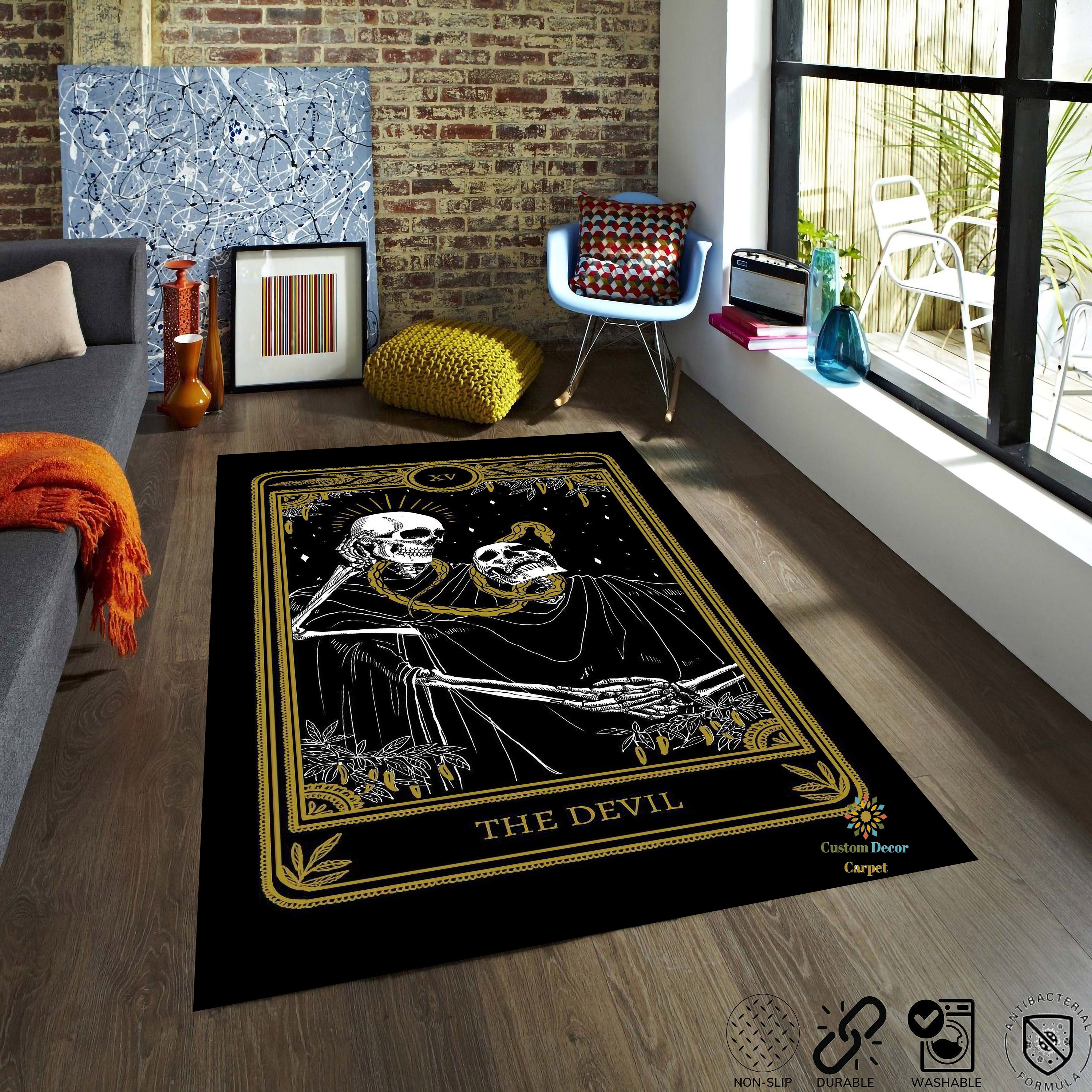 Horror Skull Devil Rug Gothic Area Rug Soul Rug Fantastic - Etsy