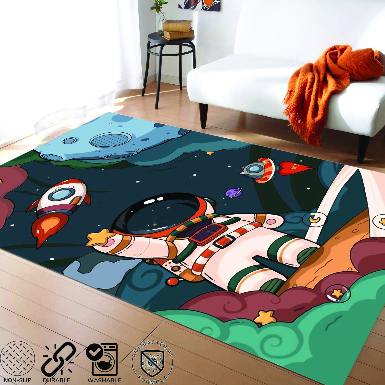 Astronaut Carpet Space Rug Design for Home Decoration Galaxy - Etsy
