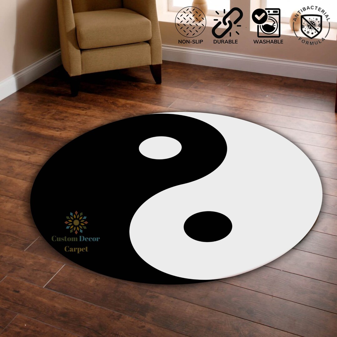 Yin and Yang Circle Rug Yin-yang Symbol Soft Rug - Etsy