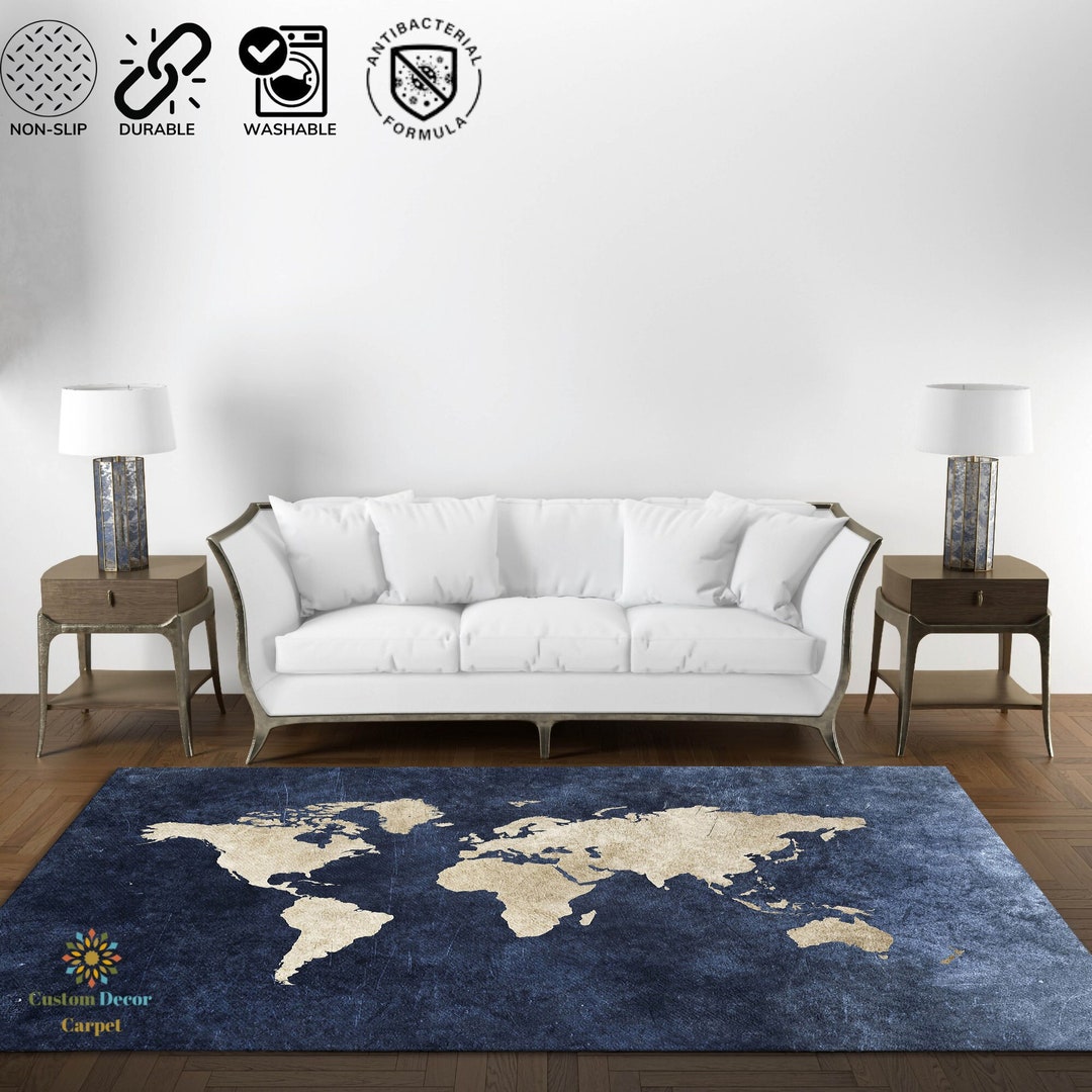 Cool World Map Carpet for Livingroom World Rug Map Carpet - Etsy