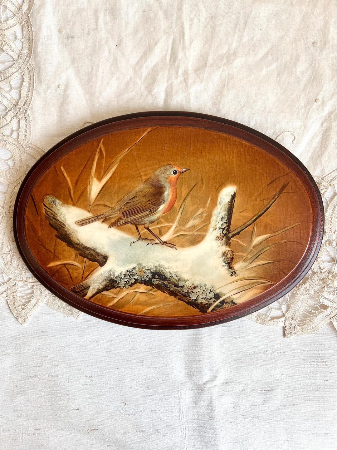 Vintage Robin Bird Solid Wood Wall Plaque, England - Etsy