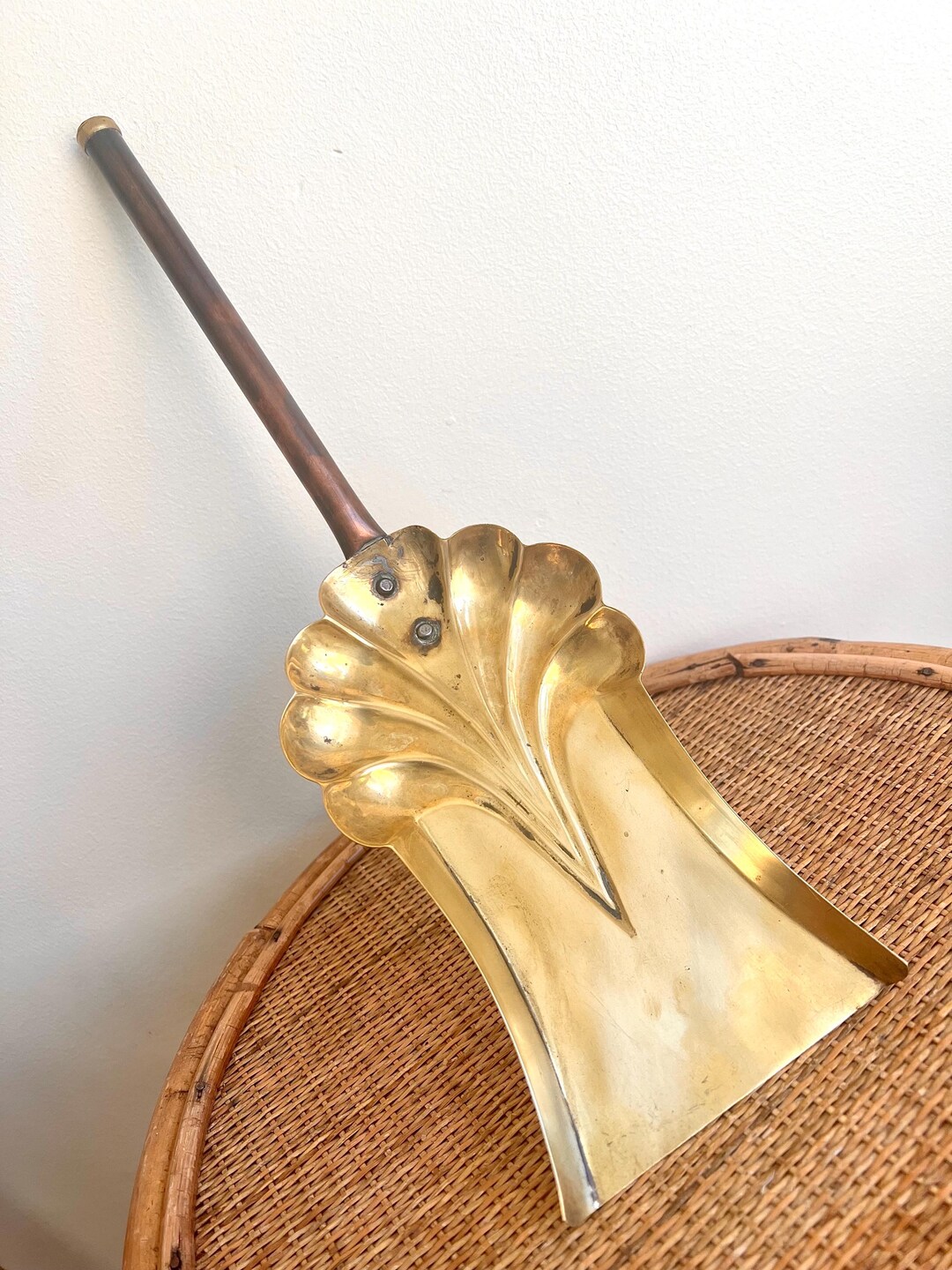 Antique Victorian Art Deco Brass & Copper Coal Fire Tools Ash Shovel - Etsy