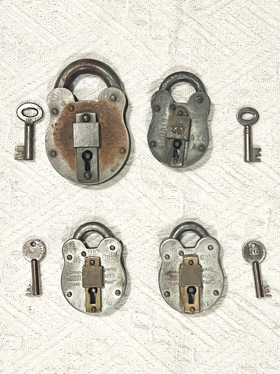 Antique Steel & Brass Handmade Railway Padlock and Key - Etsy