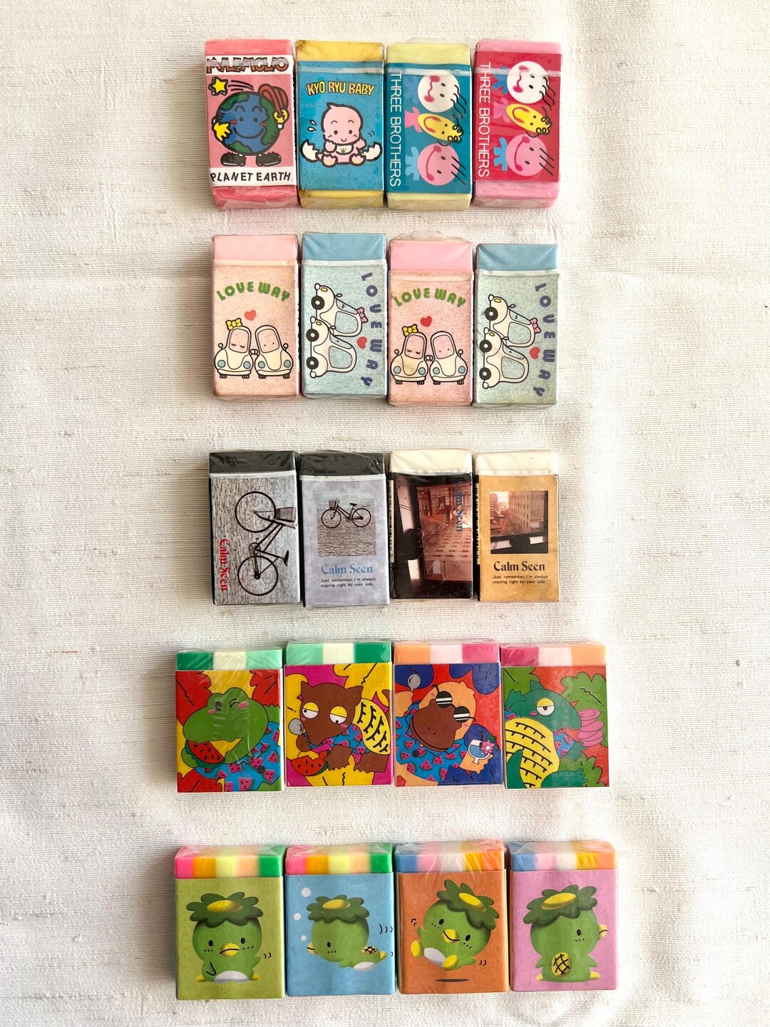 80-90s Vintage Japanese Animal Erasers 4 Pcs - Etsy