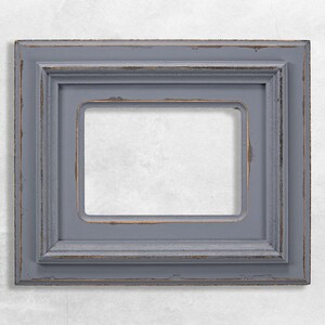 Custom Size Wooden Engraved Frame Carved Rustic Blue Frame Antique ...
