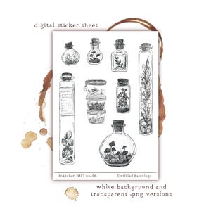 Digital Six Herbalist Sticker Sheets Bundle (from Inktober 2023 Zine ...