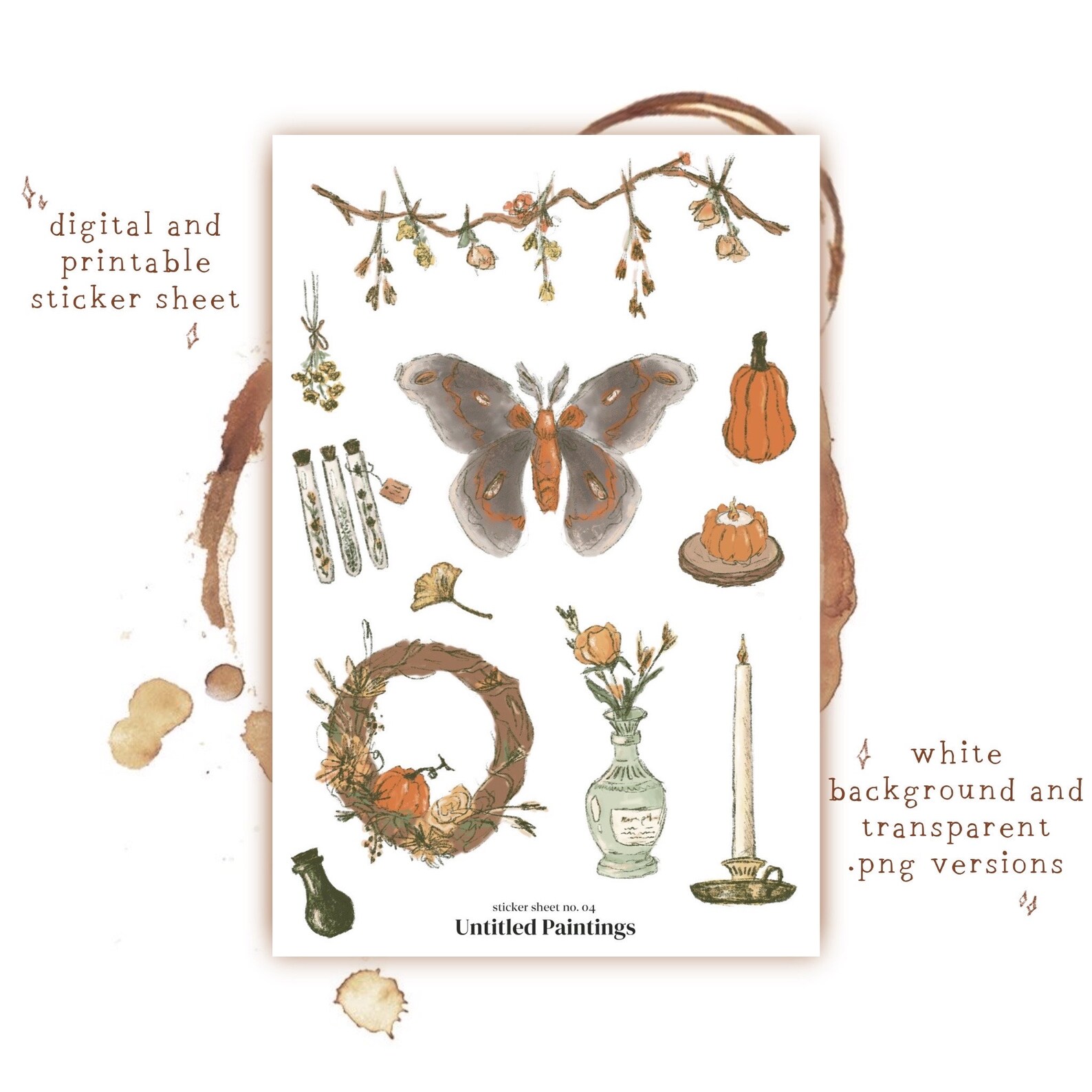 Printable/digital Sticker Sheet No. 04 the Herbalist - Etsy