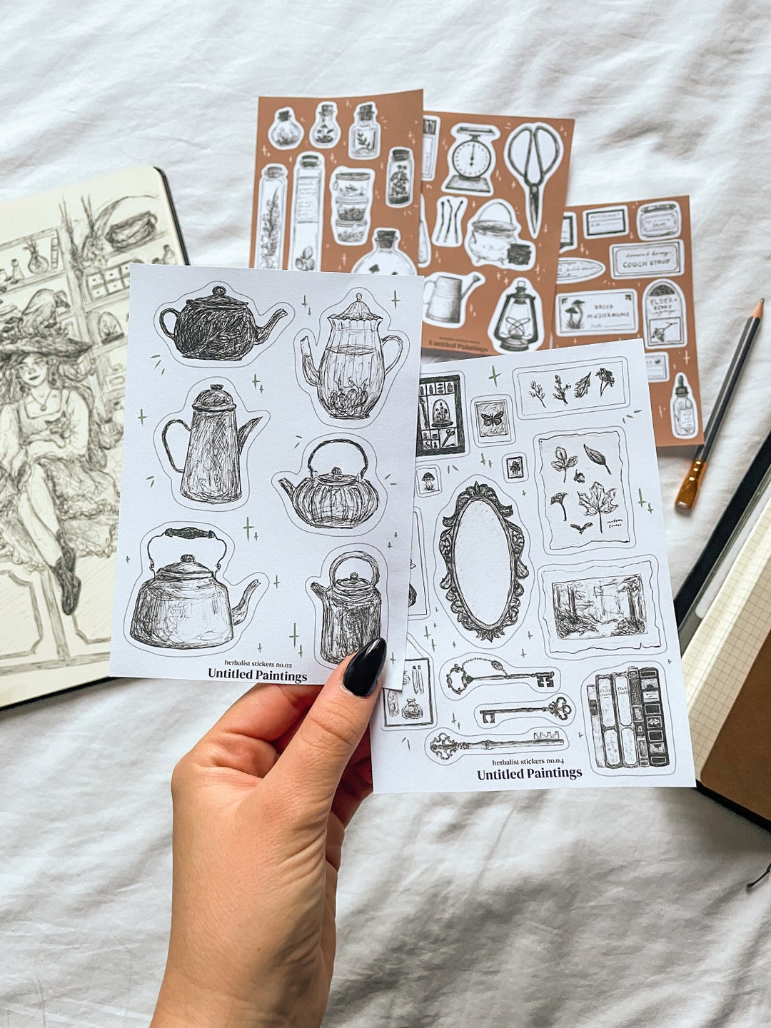 Digital Six Herbalist Sticker Sheets Bundle from Inktober 2023 Zine ...