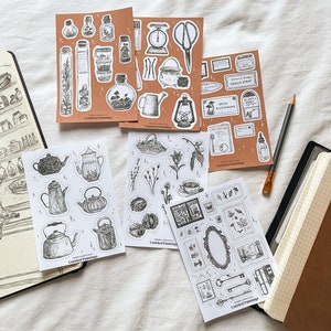 Digital Six Herbalist Sticker Sheets Bundle from Inktober 2023 Zine ...