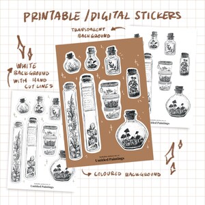 Digital Six Herbalist Sticker Sheets Bundle from Inktober 2023 Zine ...