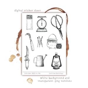 Digital Six Herbalist Sticker Sheets Bundle (from Inktober 2023 Zine ...
