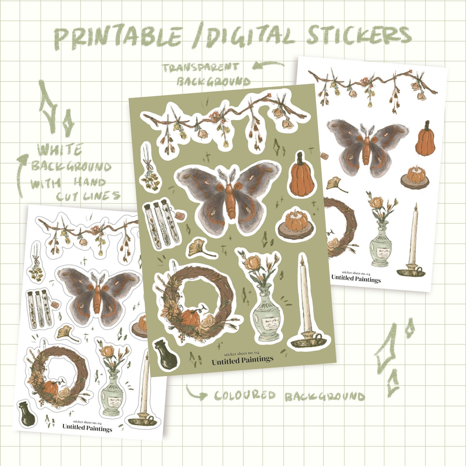 Printable/digital Sticker Sheet No. 04 the Herbalist - Etsy