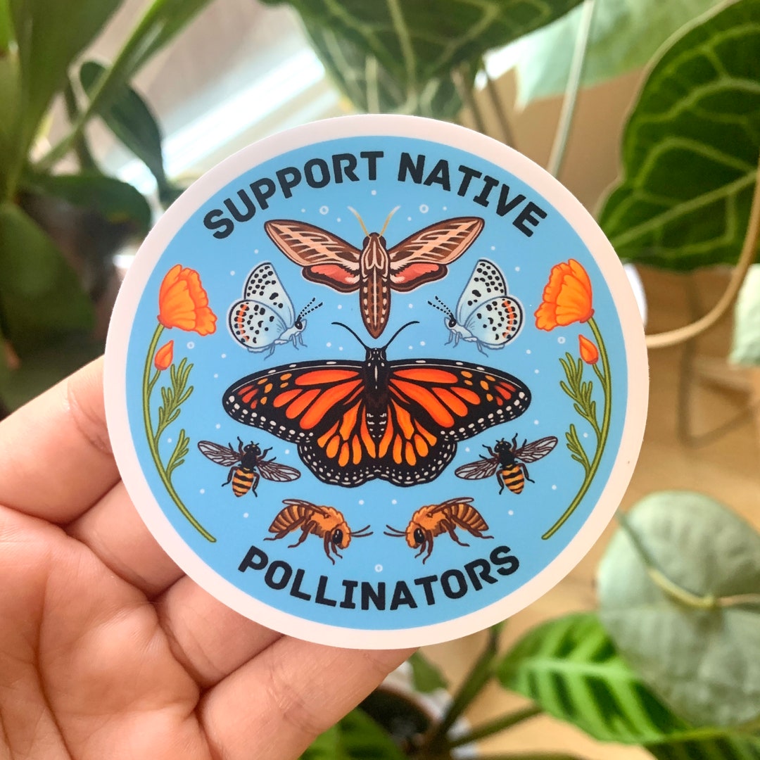Support Native Pollinators Sticker - Etsy