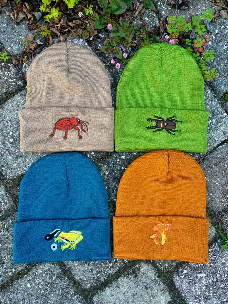 Pacific Tree Frog Beanie / Herpetology Hat / Amphibian / Embroidered ...