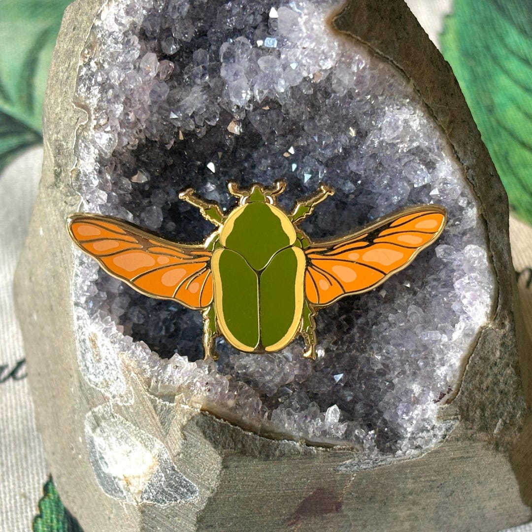 June Beetle Enamel Pin / Entomology / Scarab Beetle / Insect Pin ...