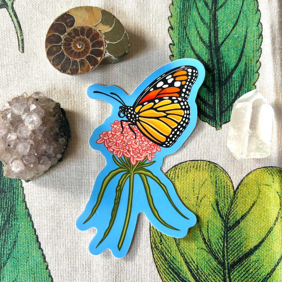 Monarch Butterfly Nectaring Sticker / Insect Sticker / Entomologist ...