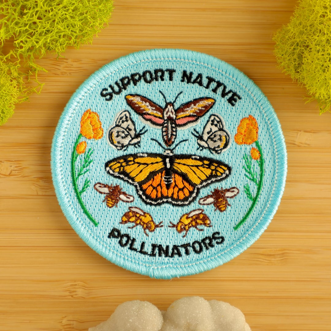 Support Native Pollinators Iron-on Patch / Embroidered Patch ...