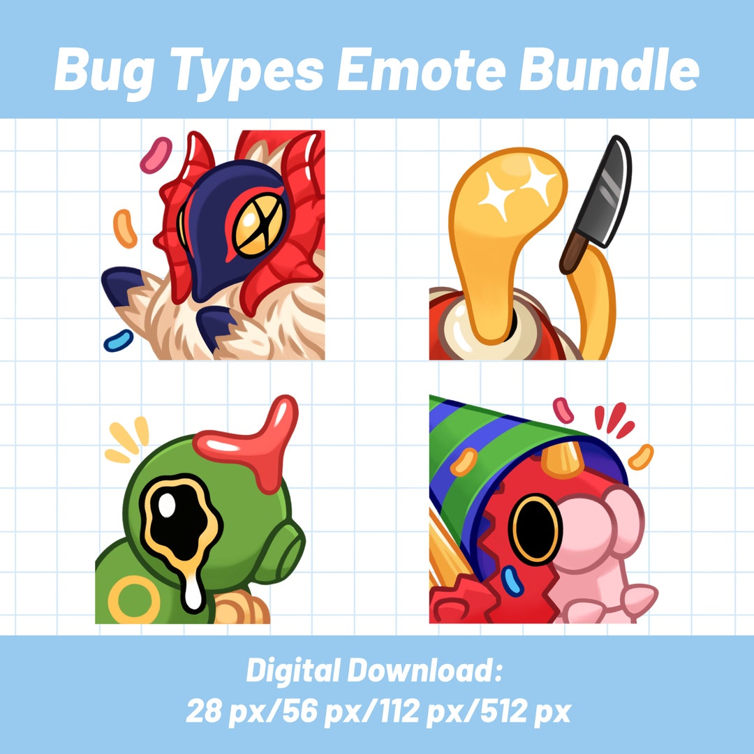Bug Types Emote Pack 1 (slitherwing, Caterpie, Wurmple, Shuckle ...