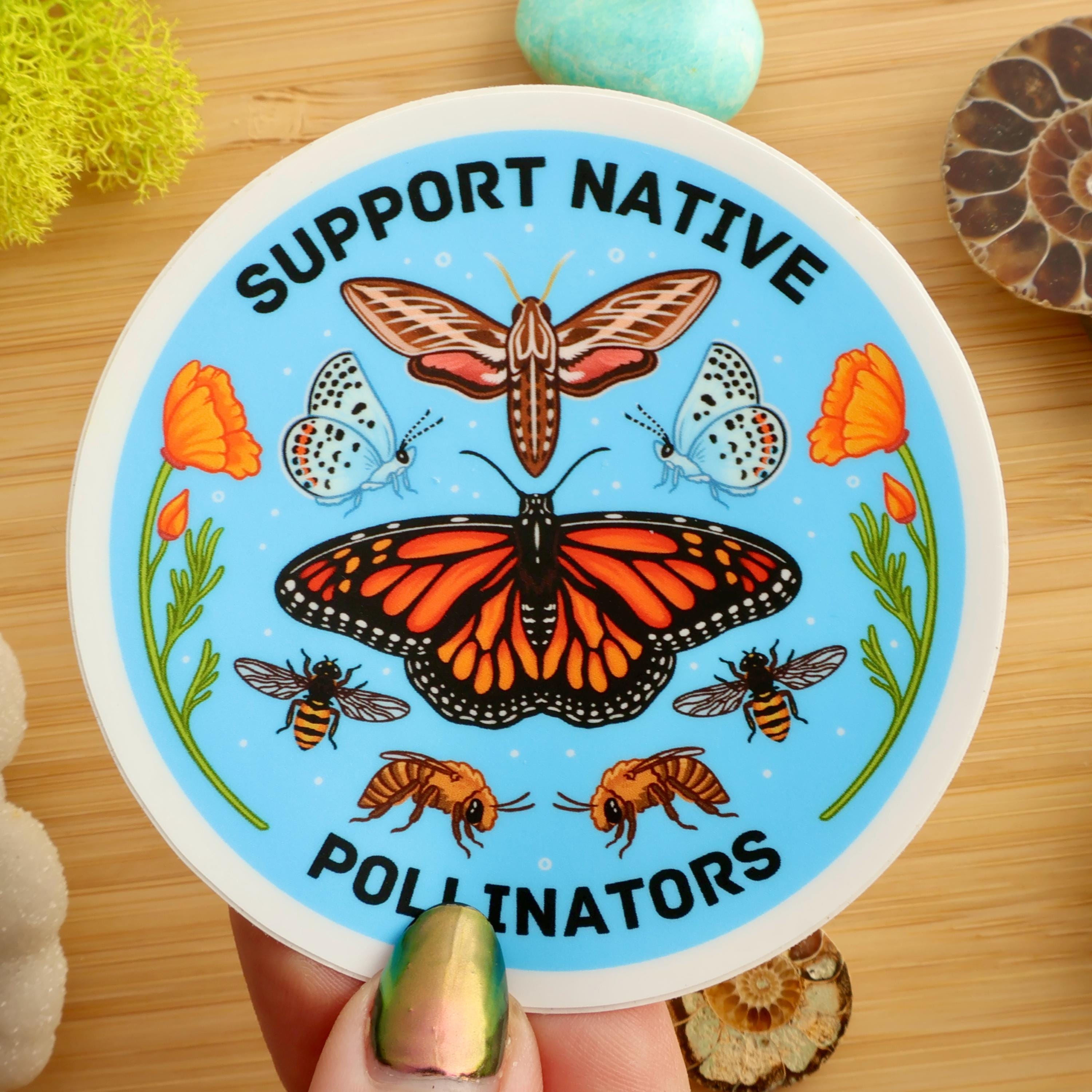 Support Native Pollinators Sticker / Entomology / Save the Bees ...