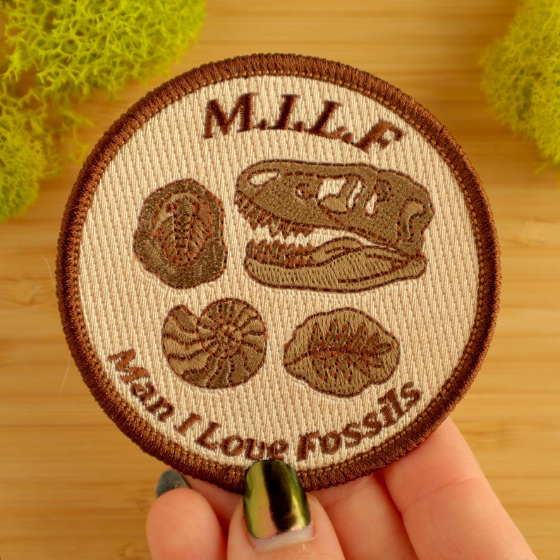Man I Love Fossils Iron-on Patch / Paleontology / Paleontologist ...