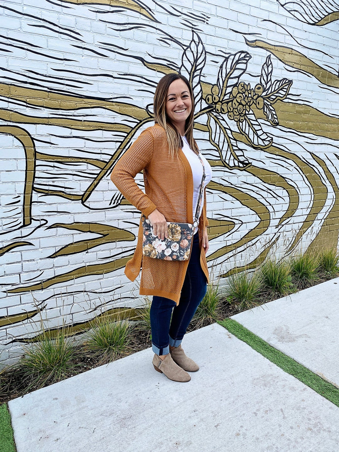 Fall Crossbody Bag Quilted Canvas Bag Fall Floral Print Cottagecore ...