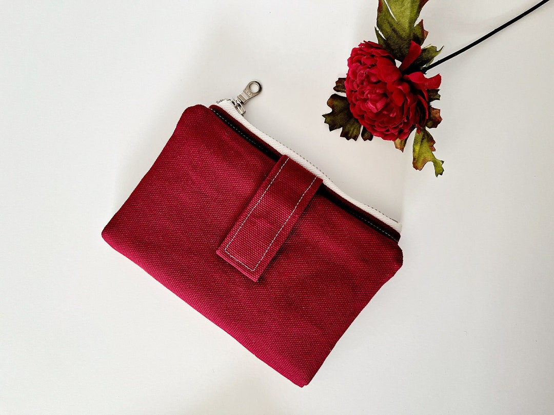 Burgundy Bifold Wallet Essex Wallet Minimalist Wallet With Zipper With ...