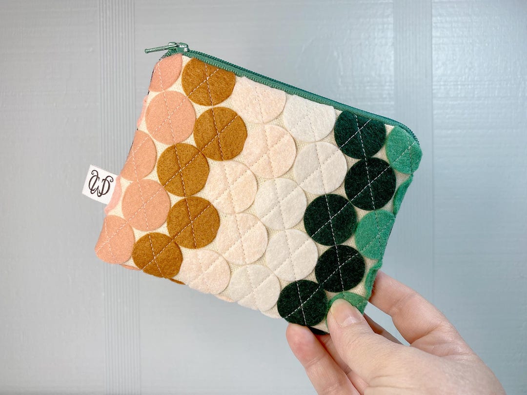 Wool Felt Zipper Pouch: Geometric Small-item Carry-all - Etsy