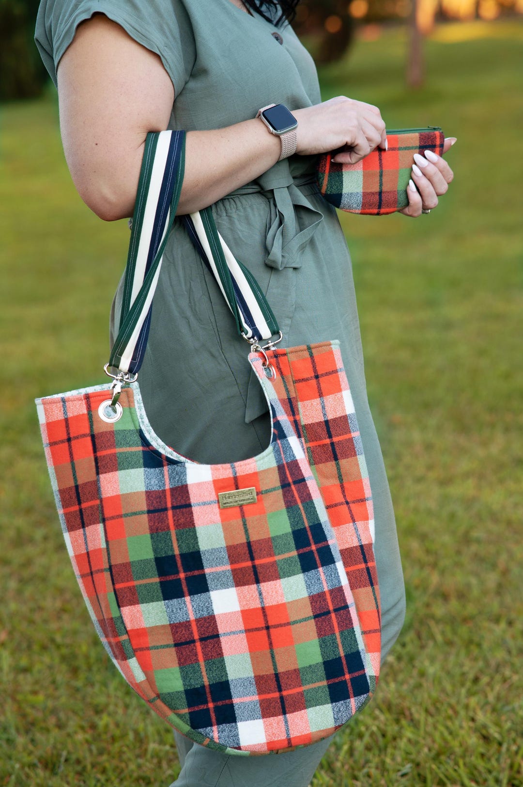 Plaid Flannel Tote Bag: Oversized Autumnal Shoulder Bag - Etsy