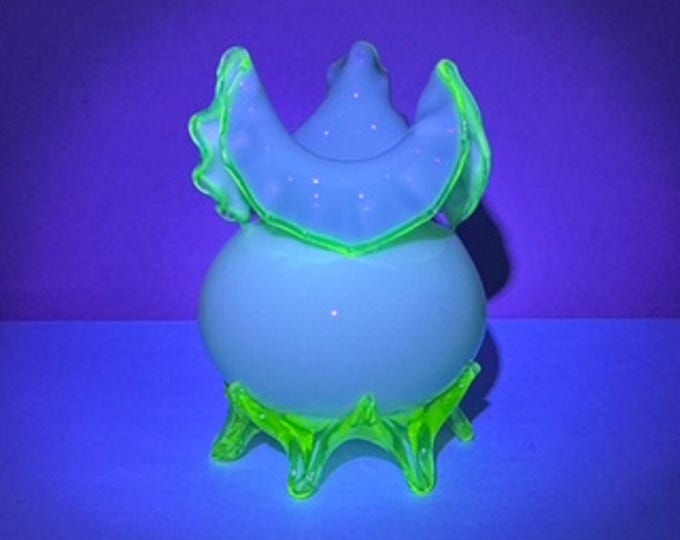 Antique Victorian Uranium Glass Light Blue Ruffled Edge Bud Vase - Etsy