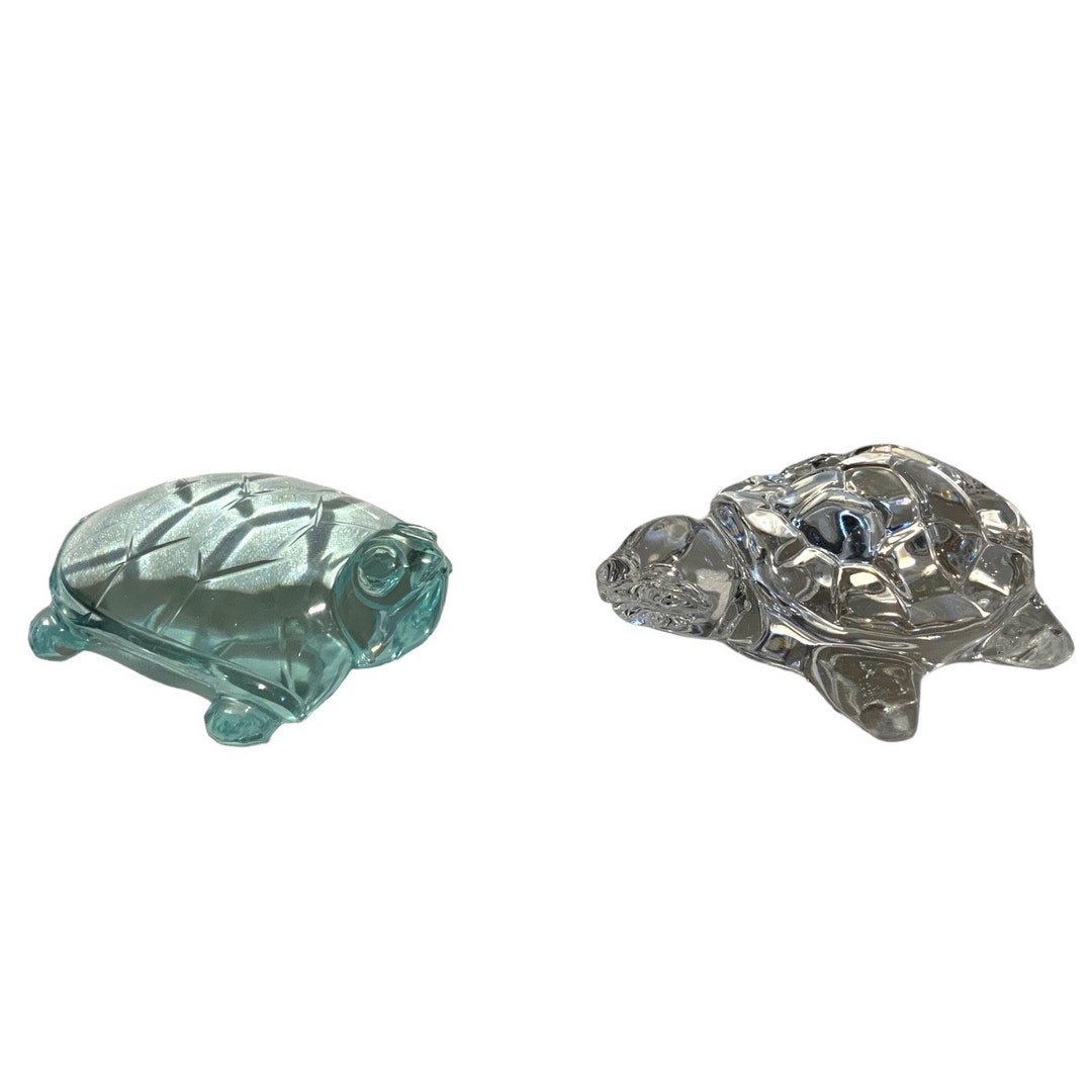 Lot of 2 Crystal Turtles Princess House and Recycled Glass? - Etsy