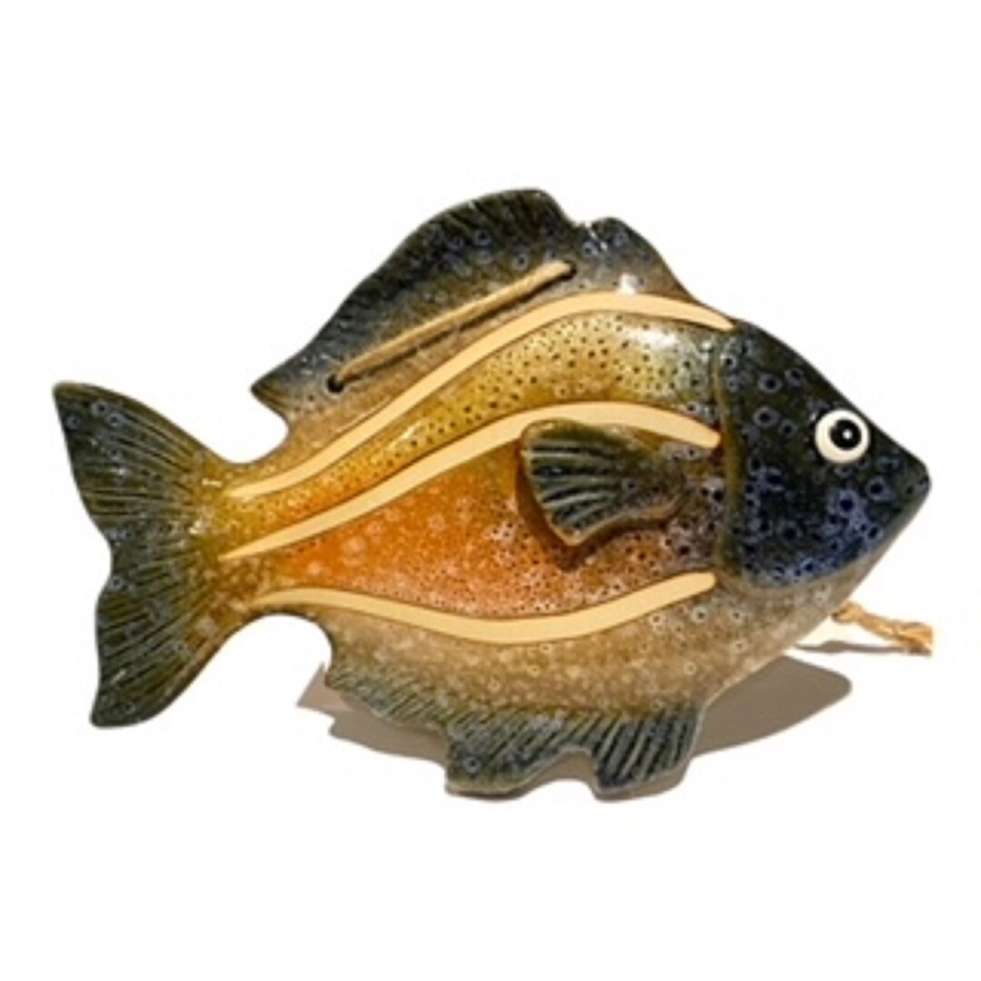 Hanging Glossy Glazed Ceramic Pottery Fish With 3 Stripes - Etsy