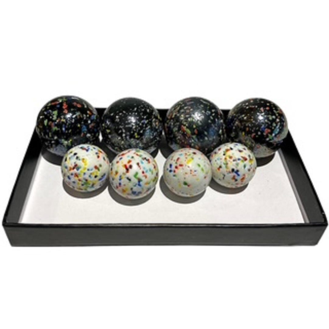 Lot of 8 Vintage Speckled Marbles Four Metallic and Four White - Etsy