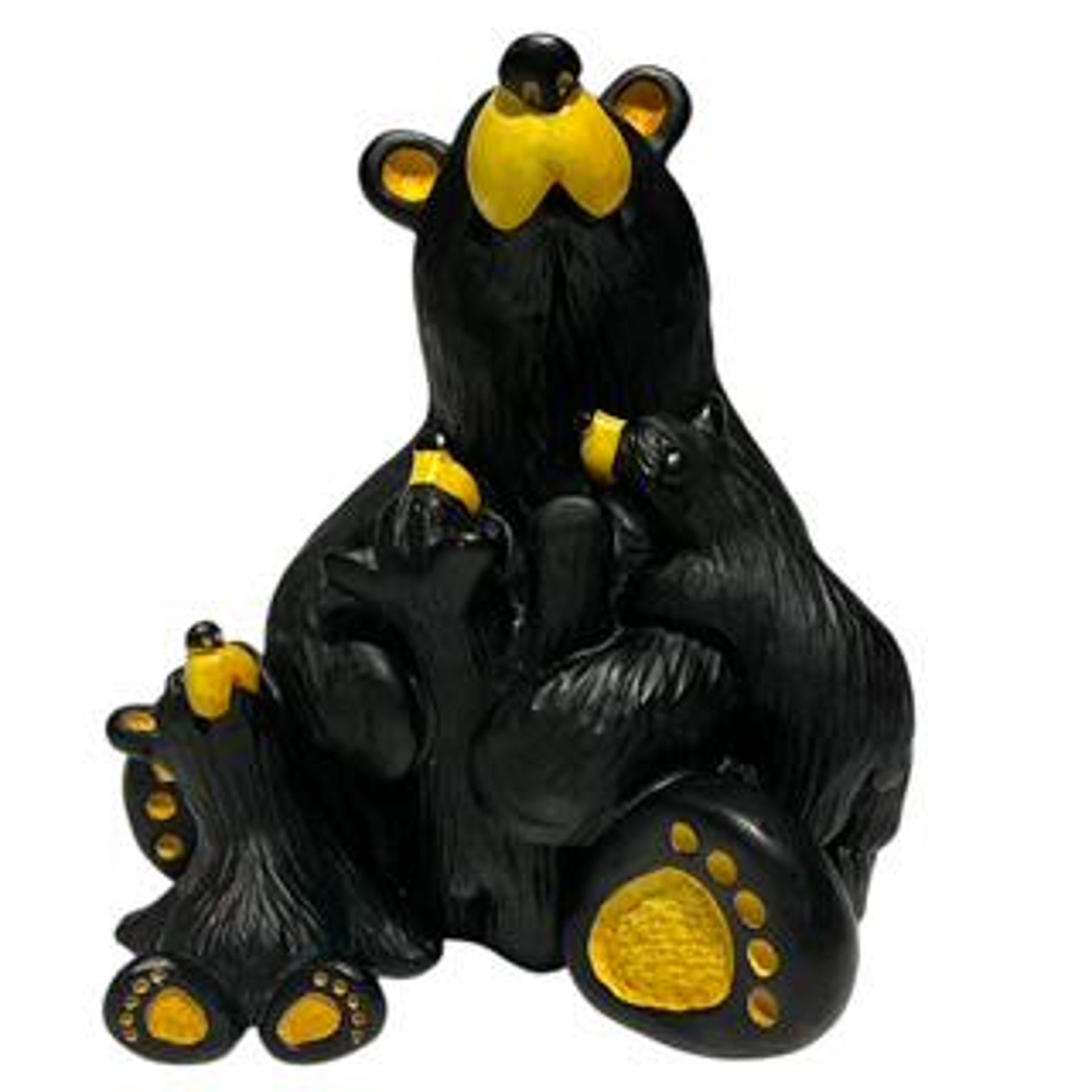 Rare Vintage Bearfoots Jeff Fleming "mama's Home" Bear and 3 Cubs ...