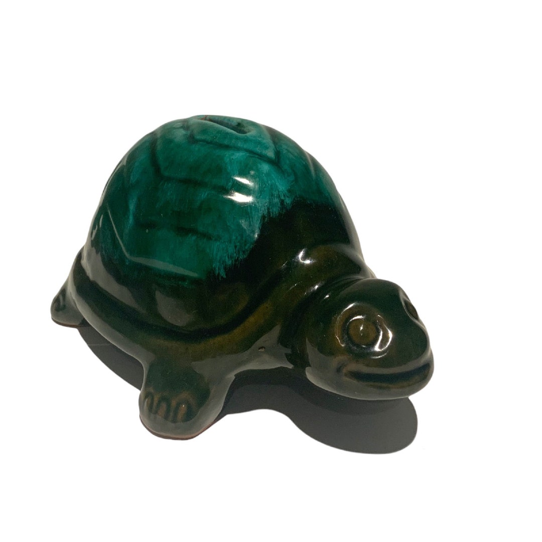 Vintage Canuck Pottery Green and Black Glazed Turtle Coin Bank - Etsy