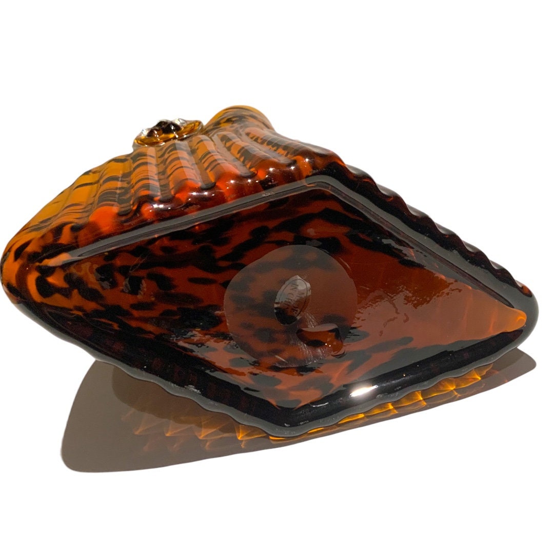 Vintage Heavy Art Glass Leopard Print Purse Vase 11.5 - Etsy