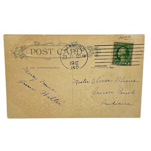 Rare Antique 1912 A Joyful Christmas Santa With Holly Christmas Post ...
