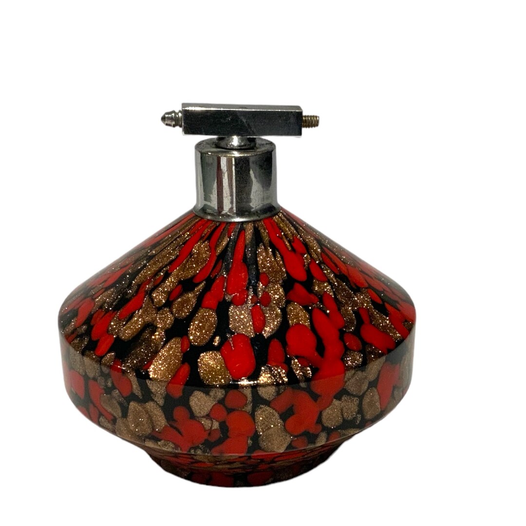 Vintage Vincenzo Nason Art Glass Red Black Copper Adventurine Perfume ...