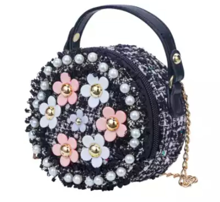 Black Mini Tweed Purse | Toddler Purse | Kid Purse | Girl Gifts | Girls ...