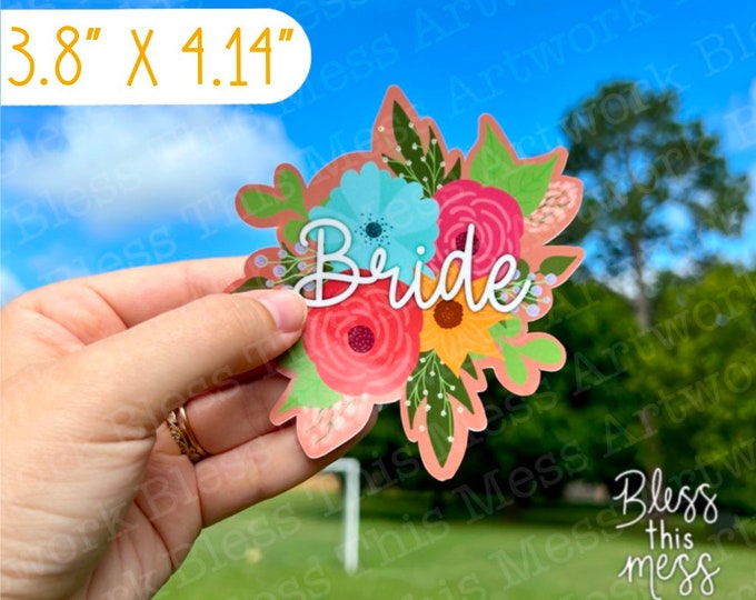 Bride Sticker Retro Wedding Decal Bride Jacket Sticker Small ...