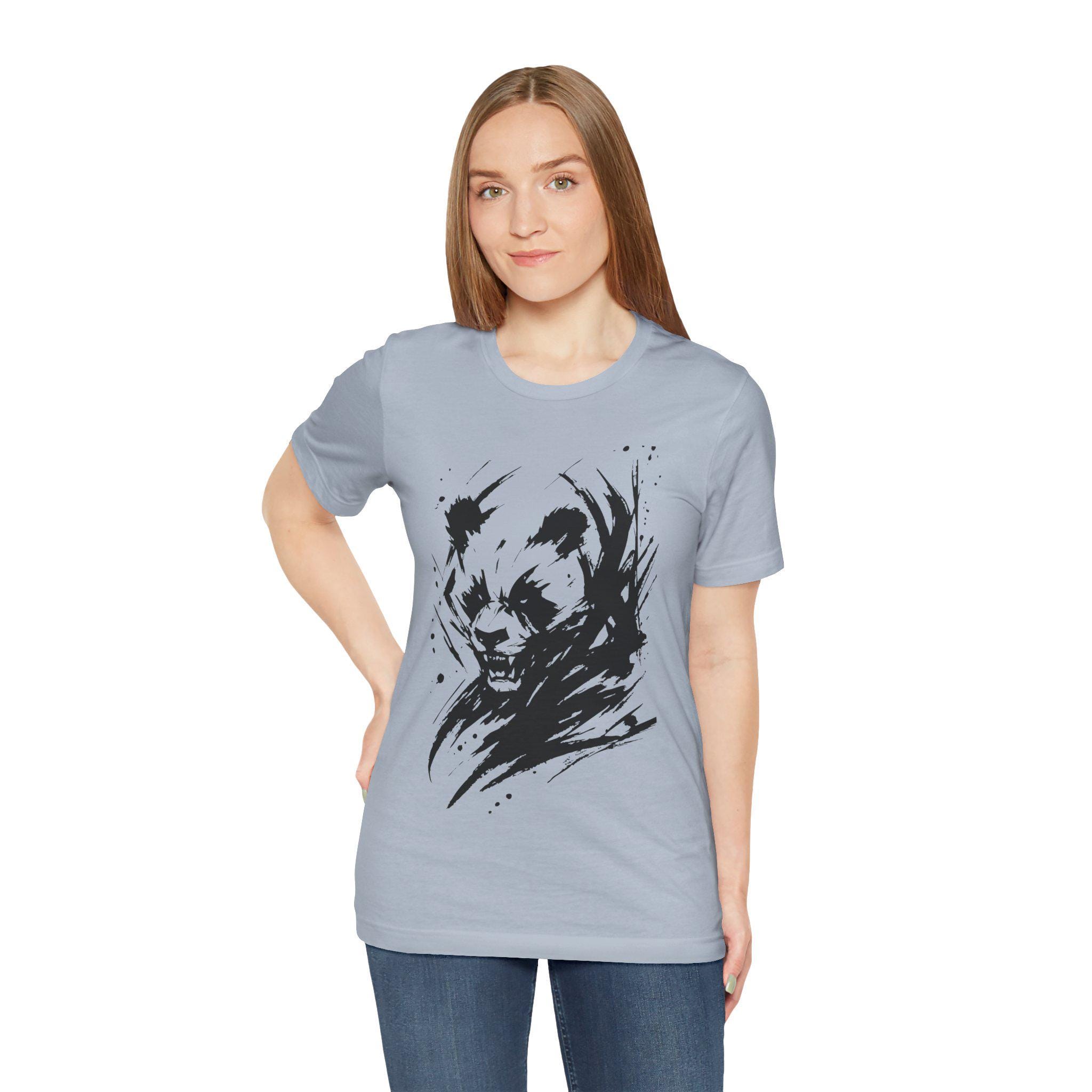 Ink Brush Panda Abstract Sumi-e Tee | Black & White Zen Wildlife Art - Etsy