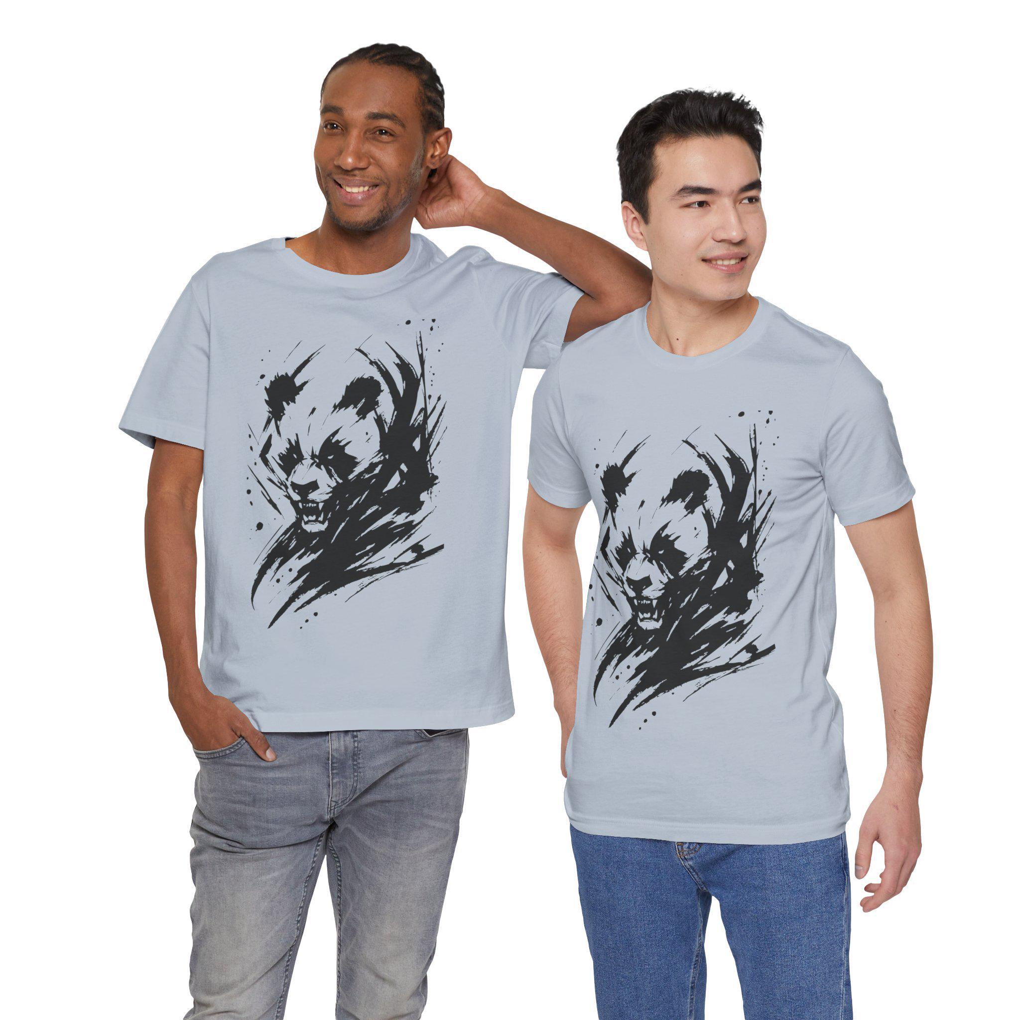 Ink Brush Panda Abstract Sumi-e Tee | Black & White Zen Wildlife Art - Etsy