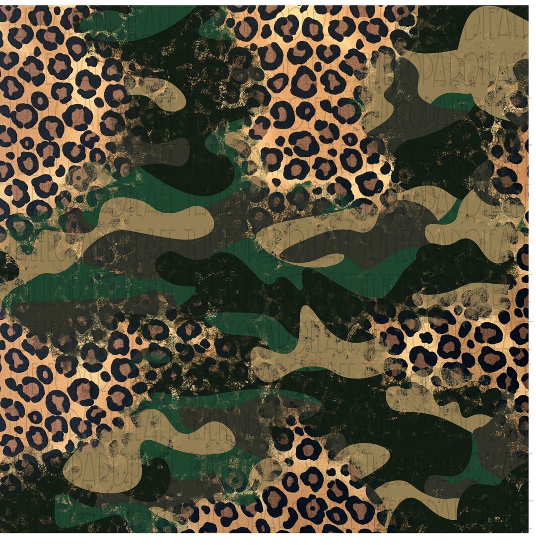 Leopard Camo Print Digital Paper DIGITAL DESIGN **PNG File for ...