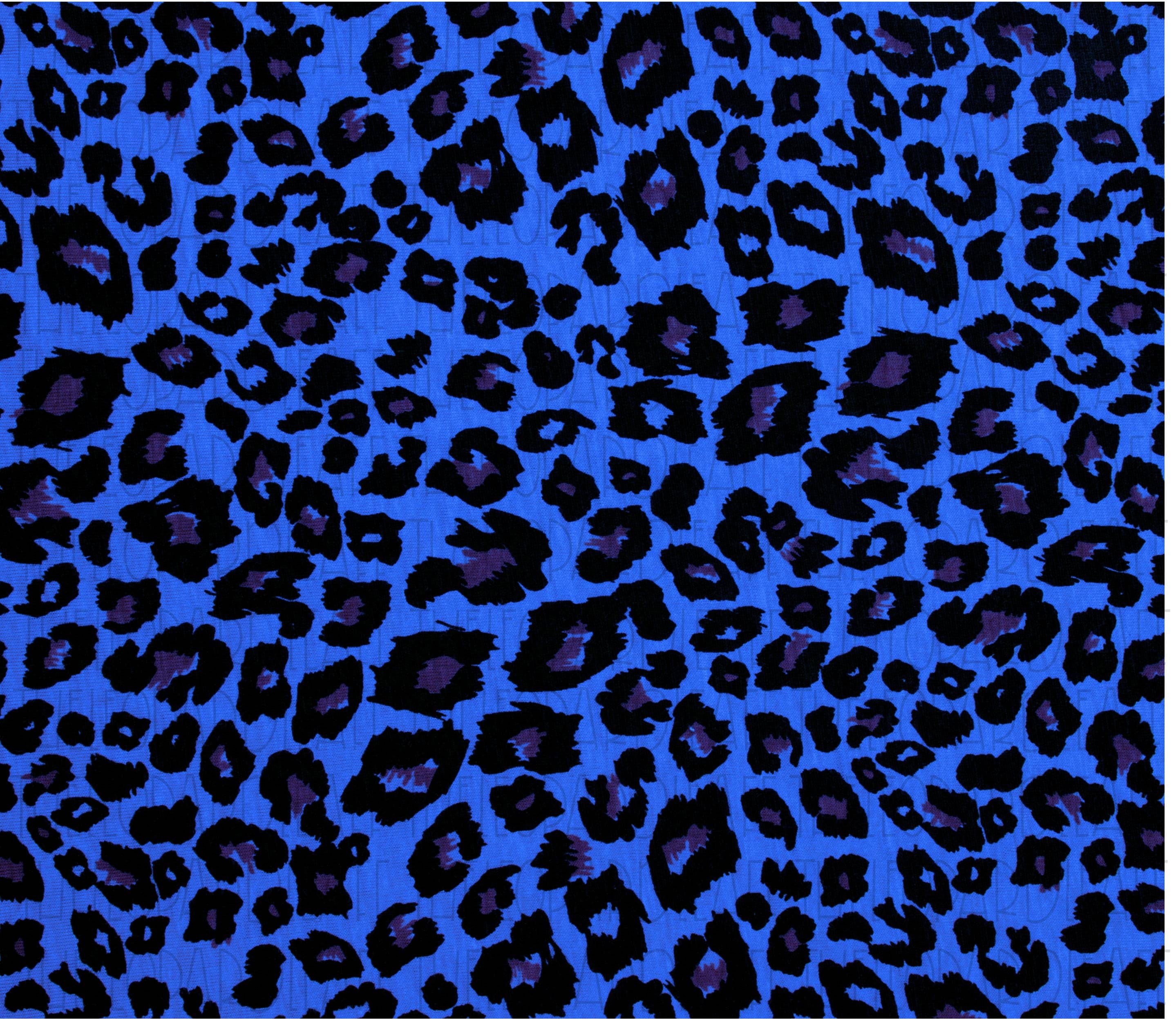 Leopard Print Blue Digital Paper, DIGITAL DESIGN **PNG File for ...